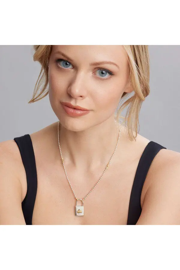 Lagos Beloved Large Two-tone Lock Pendant Necklace