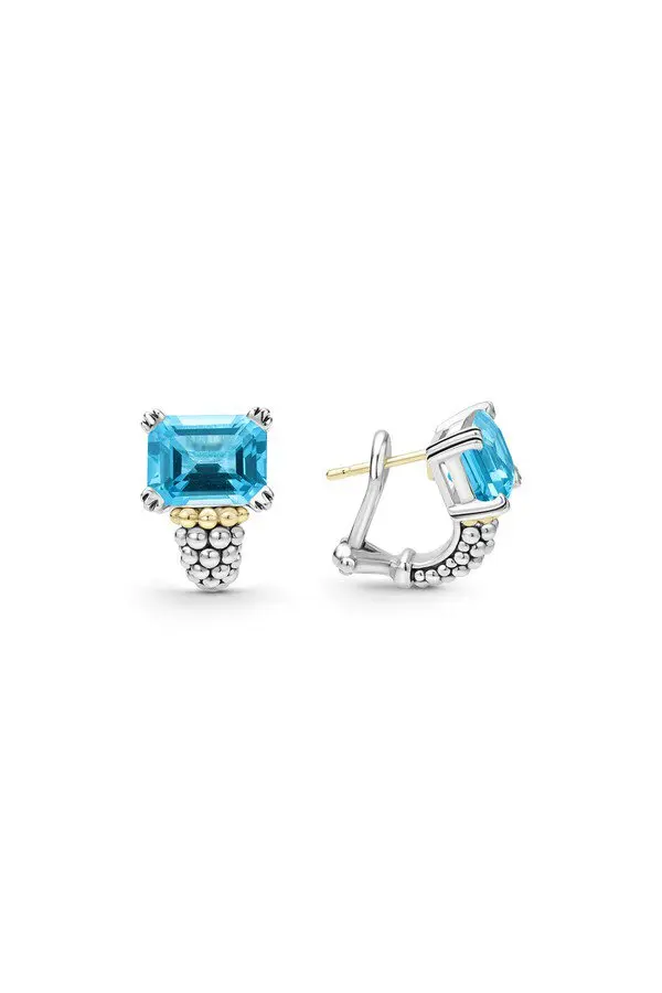 Lagos Glacier Swiss Topaz Huggie Earrings - Blue