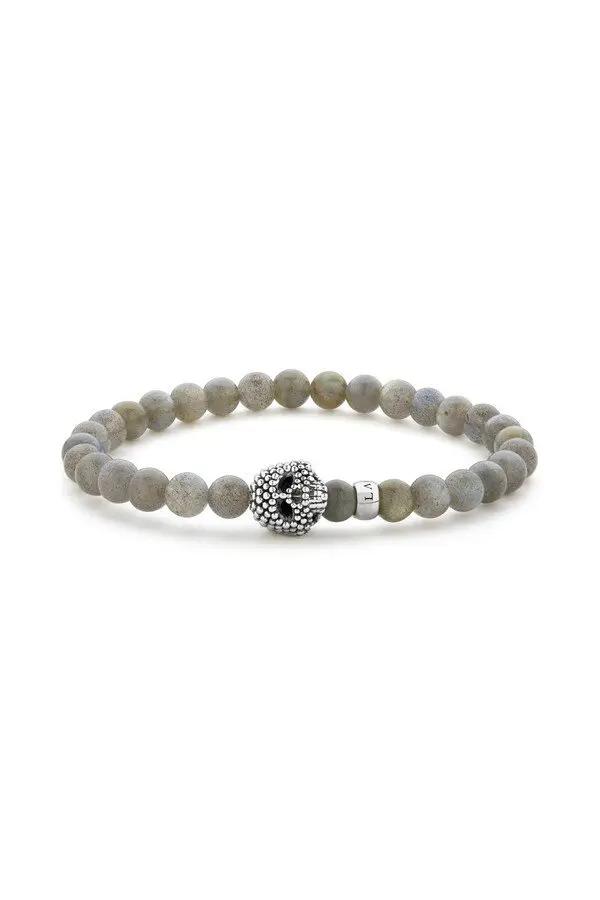 Lagos Anthem Labradorite Skull Bead Bracelet - Silver