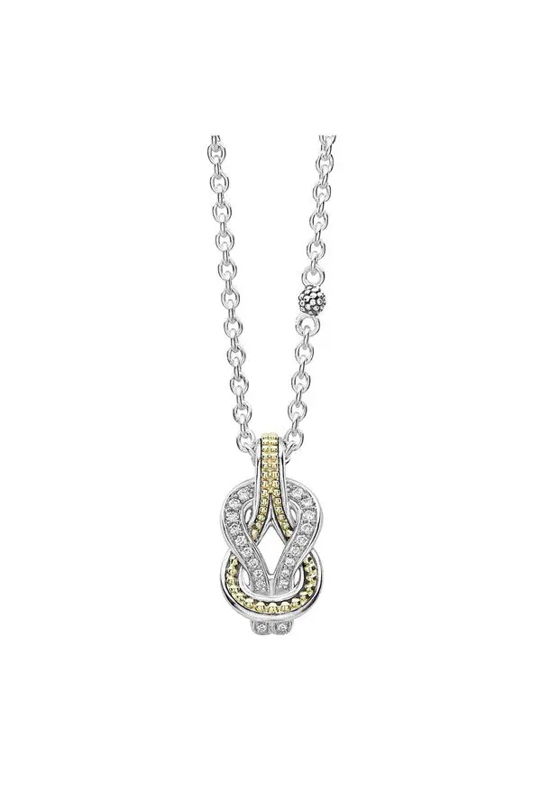 Lagos Newport Two-tone Knot Diamond Pendant Necklace - Gold