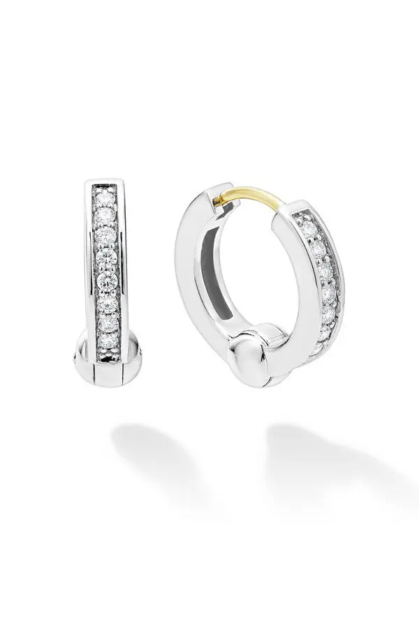 Lagos Caviar Spark Diamond Huggie Earrings - Gold