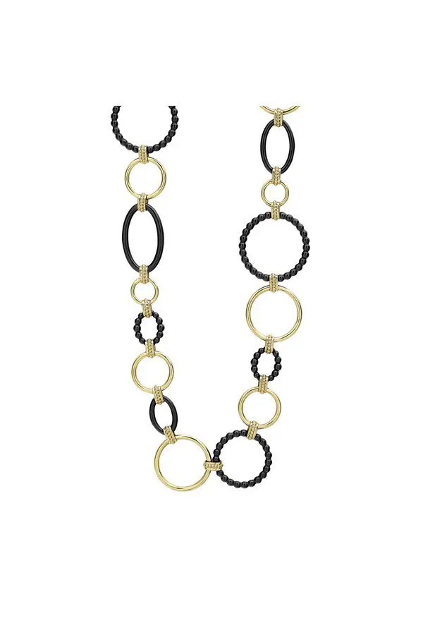 Lagos Meridian 18k And Ceramic Link Necklace - Gold
