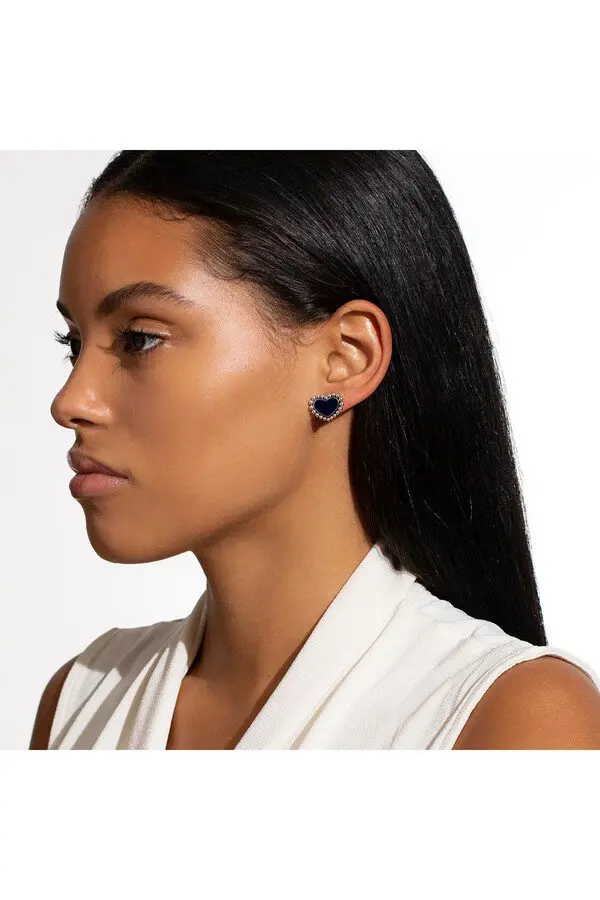 Lagos Maya Onyx Heart Stud Earrings