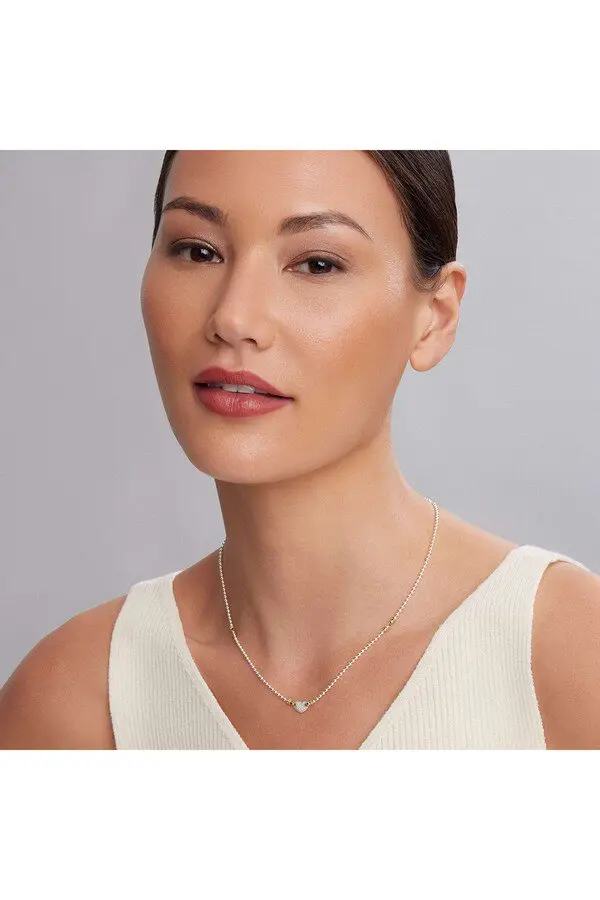 Lagos Diamond Heart Pendant Necklace In Sterling Silver And 18k
