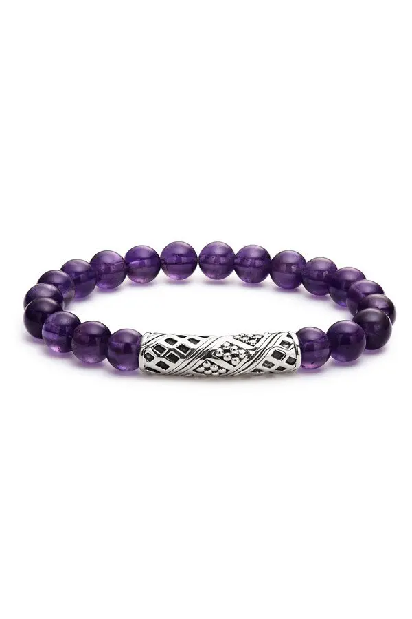 Lagos Keep Memory Alive Amethyst Station Bead Bracelet