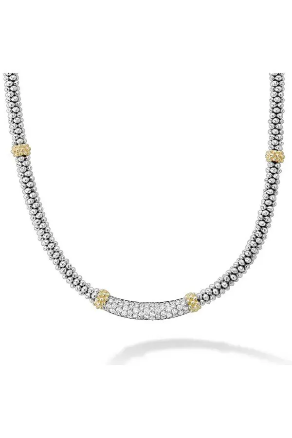 Lagos Caviar Lux Diamond Necklace - Gold