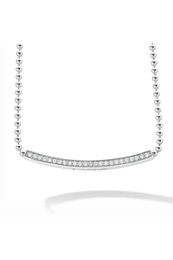 Lagos Caviar Spark Diamond Necklace - Silver