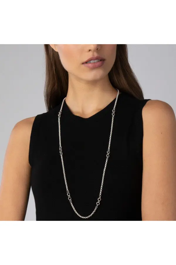 Lagos Sterling Caviar Circle Link Necklace