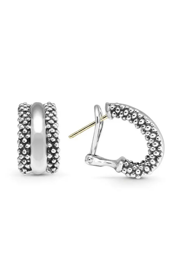 Lagos Signature Caviar Station Huggie Earrings - Silver