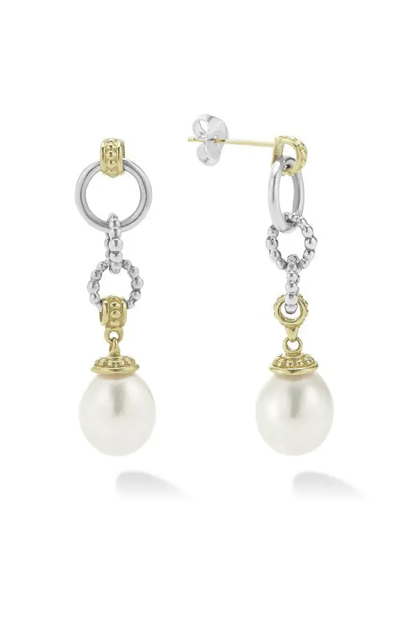 Lagos Luna Pearl Drop Earrings - Gold