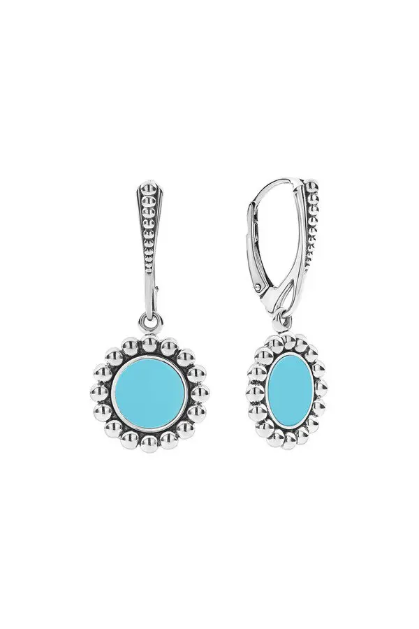 Lagos Maya Small Ceramic Circle Drop Earrings - Blue