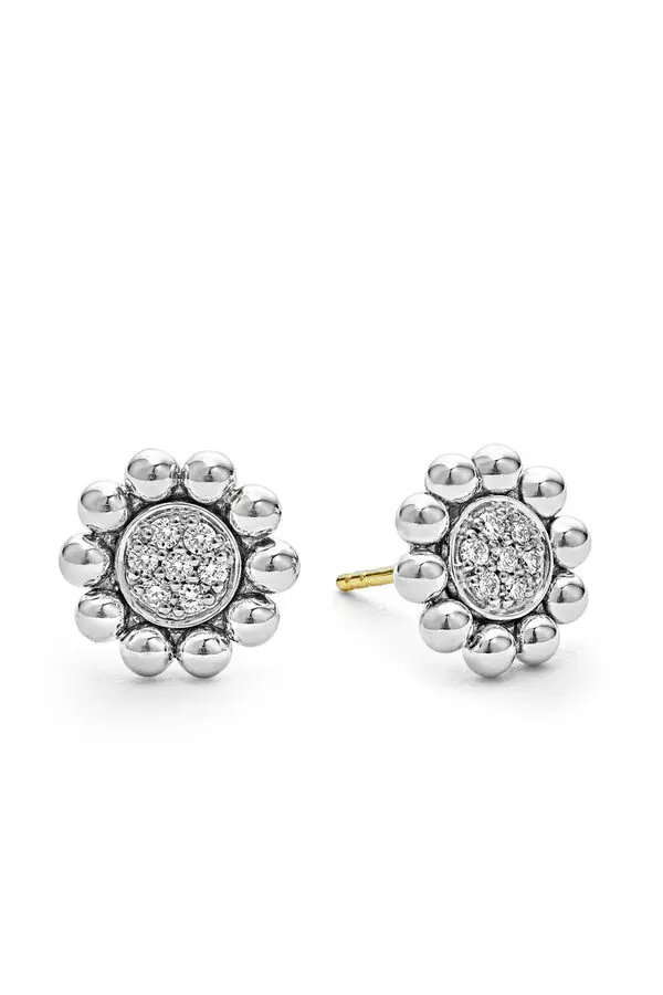 Lagos Caviar Spark Diamond Stud Earrings - Gold
