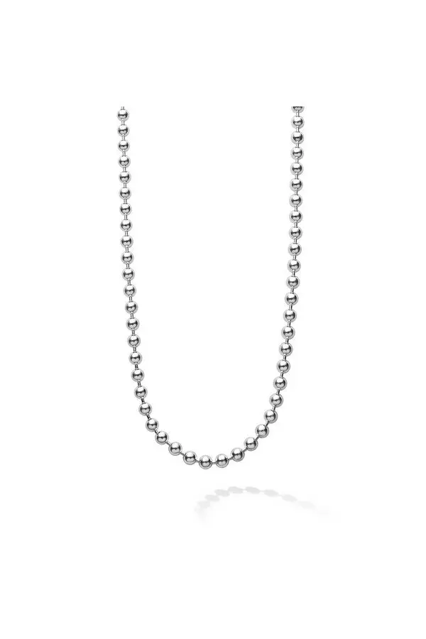 Lagos Signature Caviar Beaded Necklace - Silver