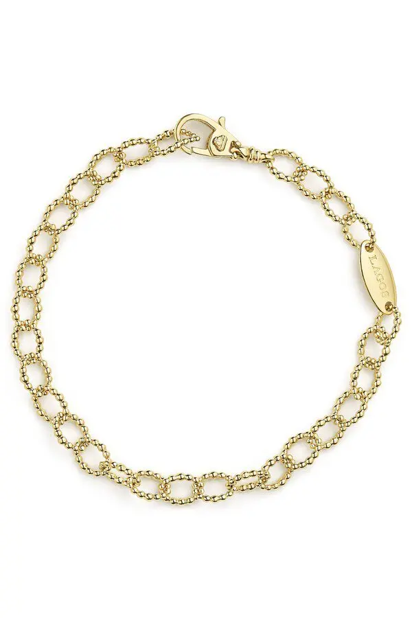 Lagos Caviar 18k Small Link Bracelet - Gold