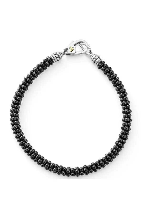 Lagos Caviar Ceramic Beaded Bracelet - Black