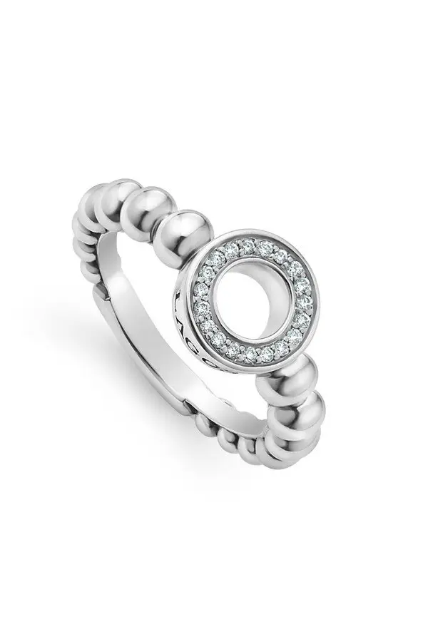 Lagos Caviar Spark Diamond Circle Ring - Red