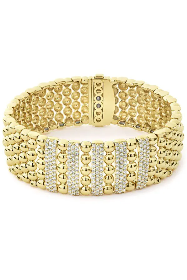 Lagos Caviar Five Station Diamond Bracelet - Gold