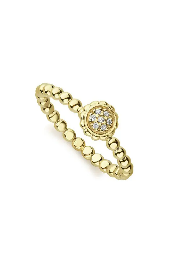 Lagos 18k Caviar Diamond Ring - Gold
