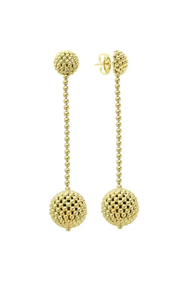 Lagos Caviar Ball Drop Earrings - Gold