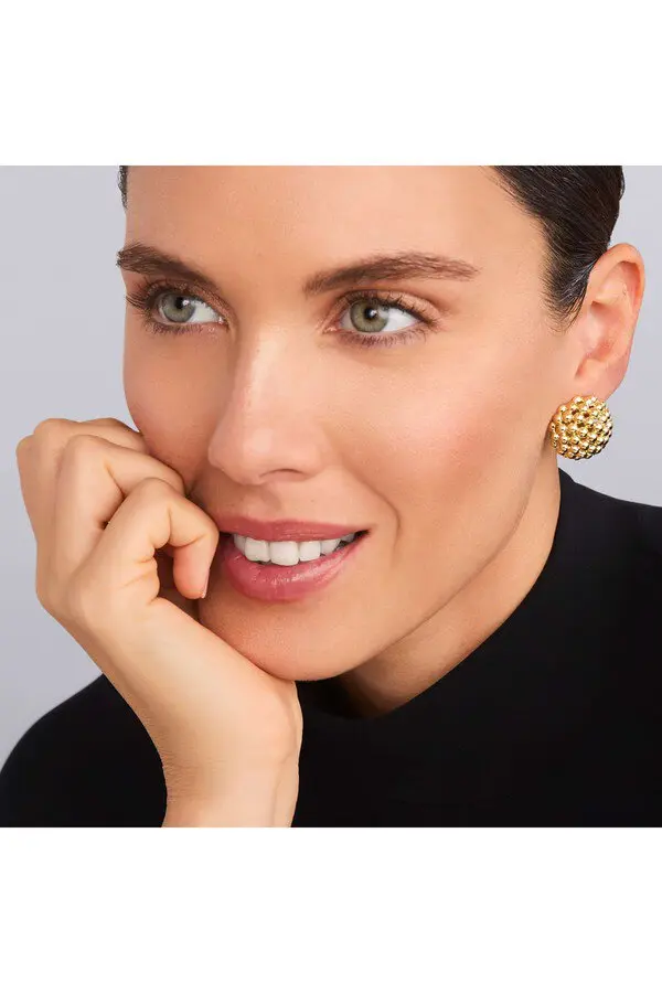 Lagos Caviar 18k Beaded Clip Earrings