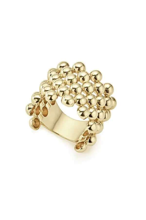 Lagos Caviar Beaded 18k Statement Ring - Gold