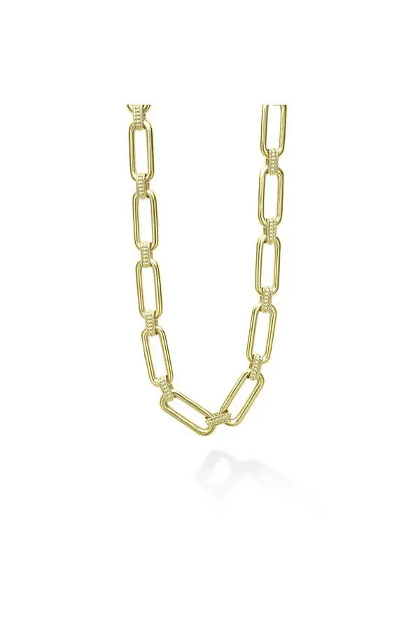 Lagos Signature Caviar 18k Linear Link Necklace - Gold