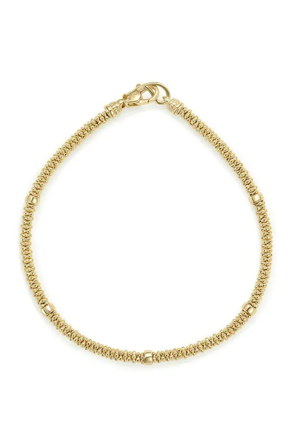Lagos Caviar Delicate 18k Beaded Bracelet - Gold