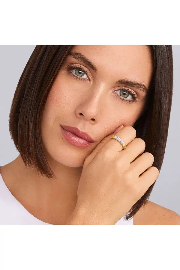 Lagos 18k Caviar Diamond Stacking Ring