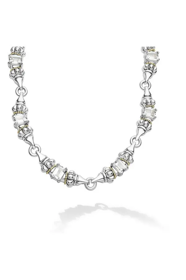 Lagos Glacier Topaz Caviar Necklace - White