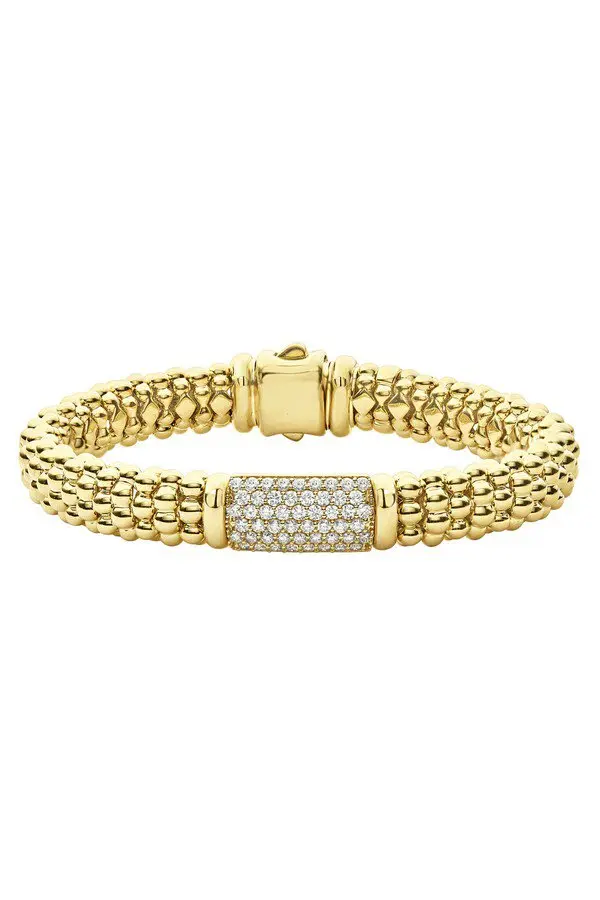 Lagos Caviar 18k And Diamond Bracelet - Gold