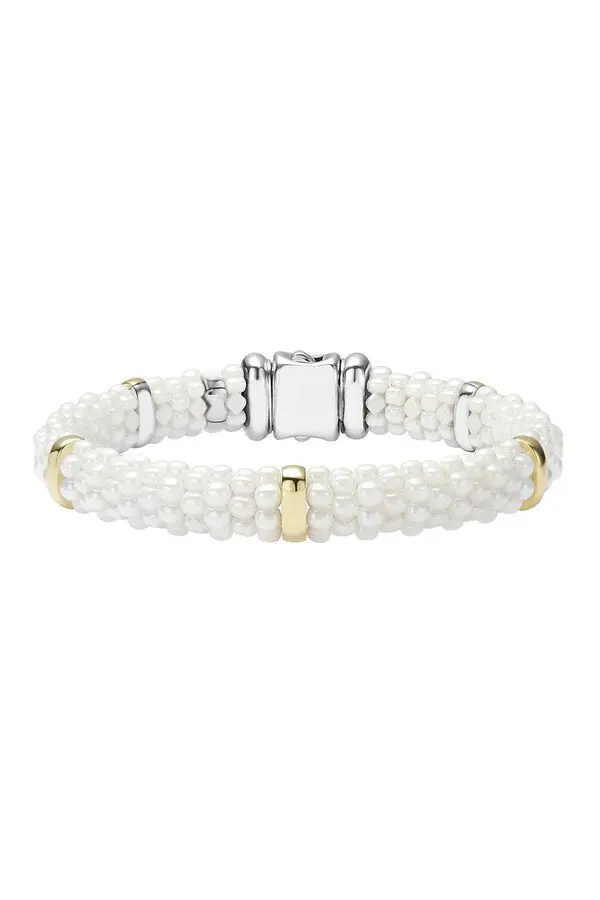 Lagos White Caviar Station Bracelet - Gold