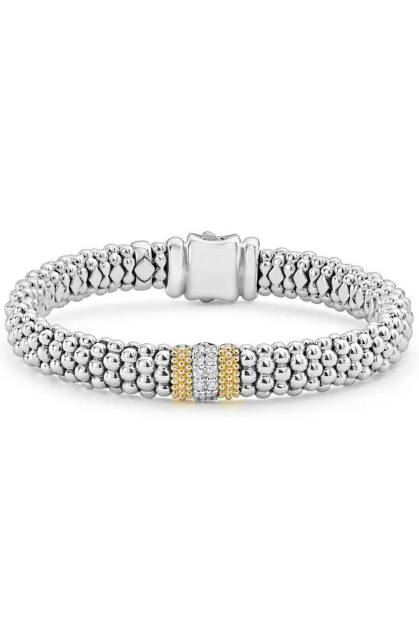Lagos Caviar Lux Single Station Diamond Bracelet - Gold