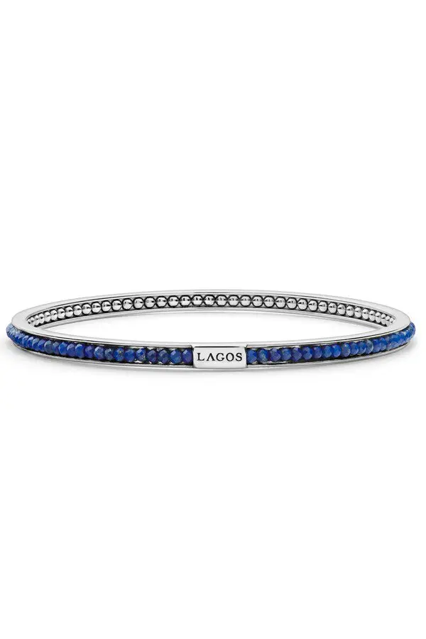 Lagos Caviar Icon Lapis Bangle - Silver