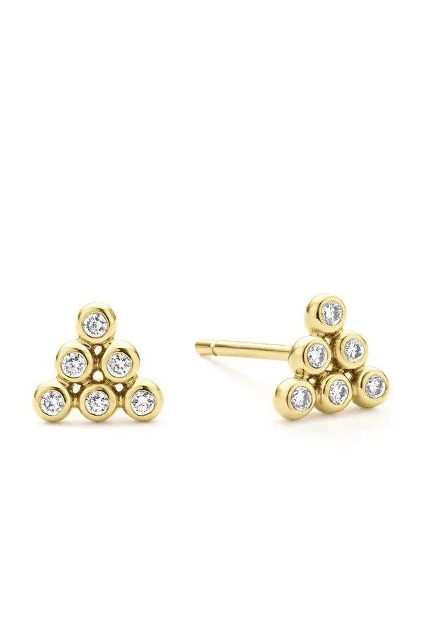 Lagos Ksl 18k Triangle Diamond Stud Earrings - Gold