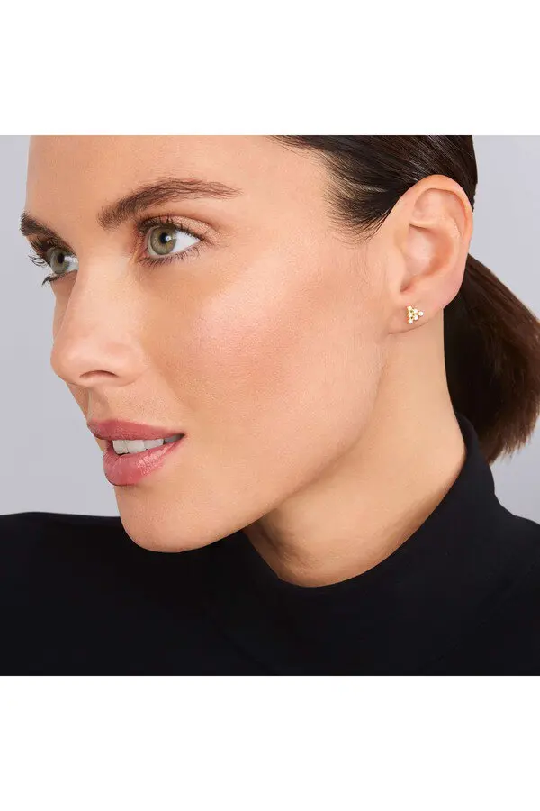 Lagos Ksl 18k Triangle Diamond Stud Earrings