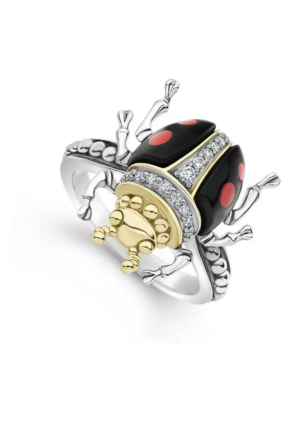 Lagos Rare Wonders Onyx Beetle Diamond Ring - Gold