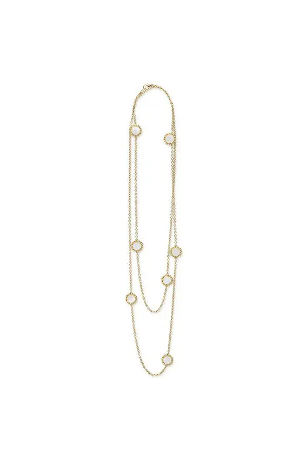 Lagos Covet Seven Station Mother Of Pearl Necklace - Gold