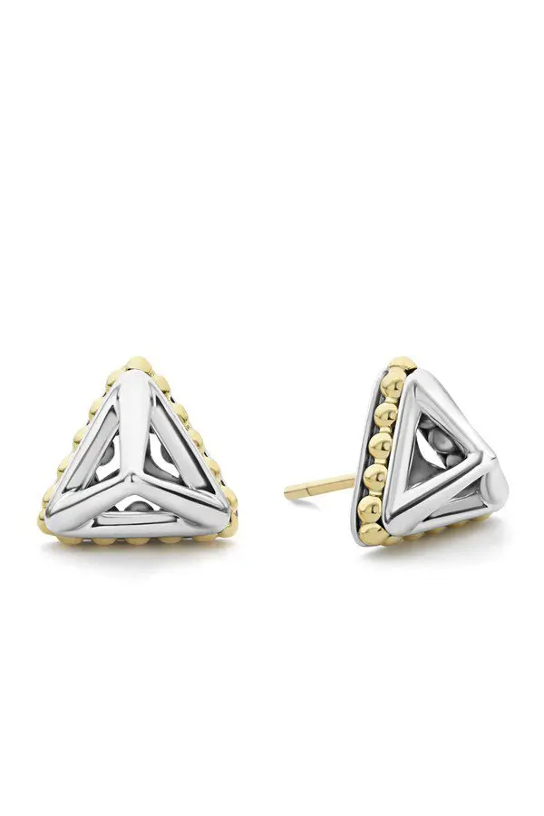 Lagos Ksl Open Pyramid Stud Earrings - Gold