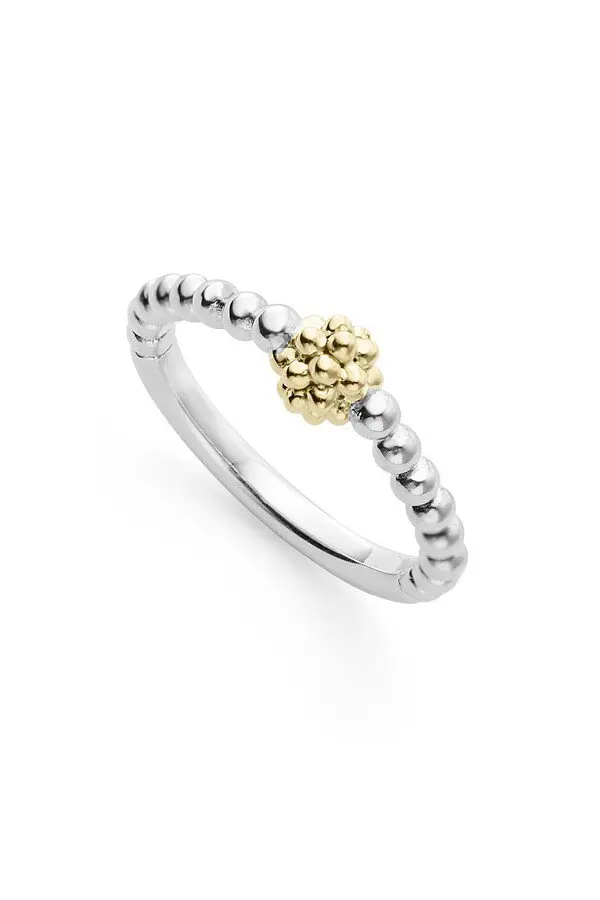 Lagos Caviar Icon Two-tone Stacking Ring - Gold