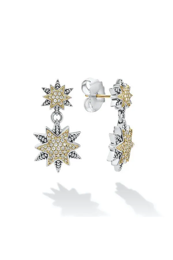 Lagos North Star Diamond Drop Earrings - Gold