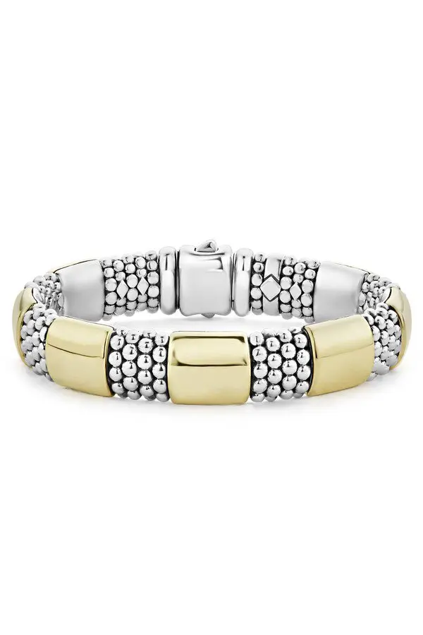 Lagos High Bar Station Caviar Bracelet - Gold