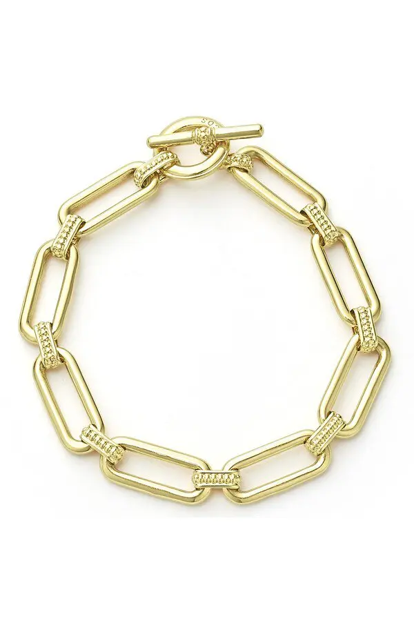 Lagos Signature Caviar 18k Link Bracelet - Gold