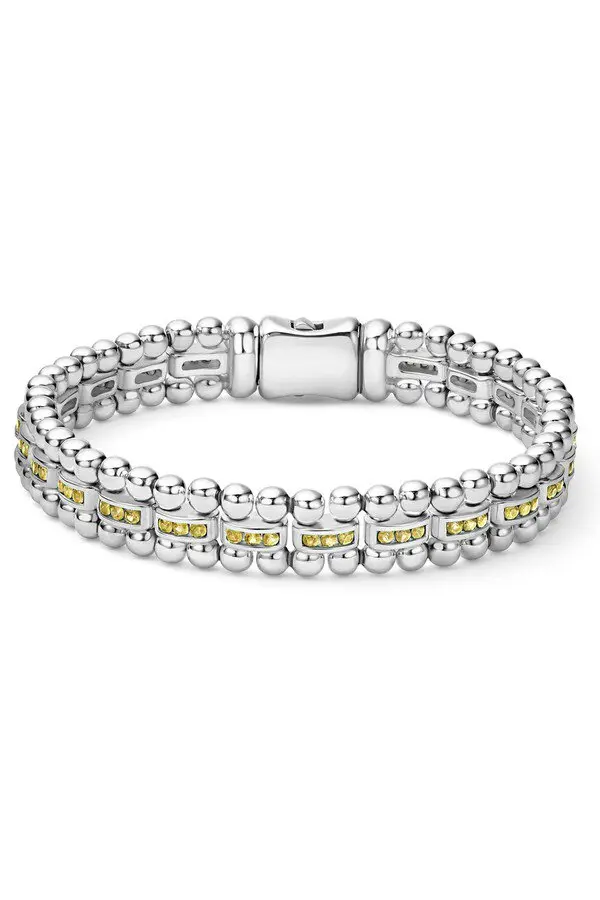 Lagos Caviar Spark Sapphire Link Bracelet - Yellow