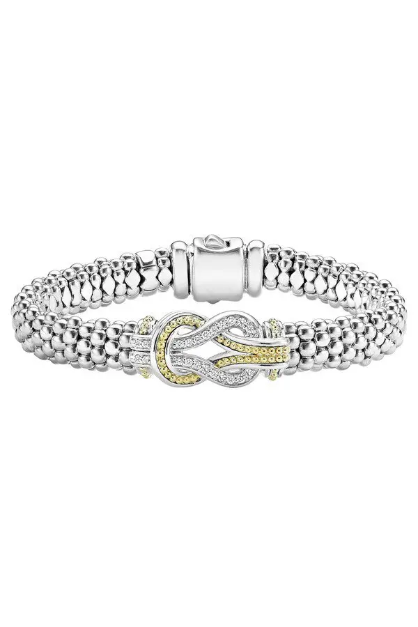 Lagos Newport Knot Caviar Diamond Bracelet - Gold