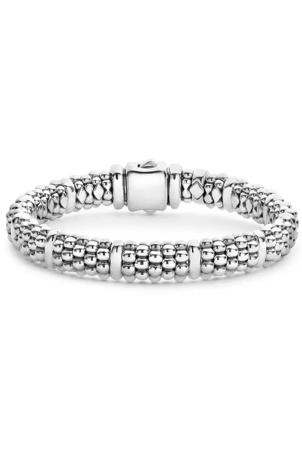 Lagos Signature Caviar Station 9mm Bracelet - Silver