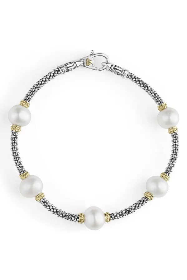 Lagos Luna Caviar Pearl Bracelet - Gold