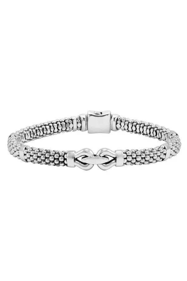 Lagos Derby Caviar Buckle Bracelet - Silver