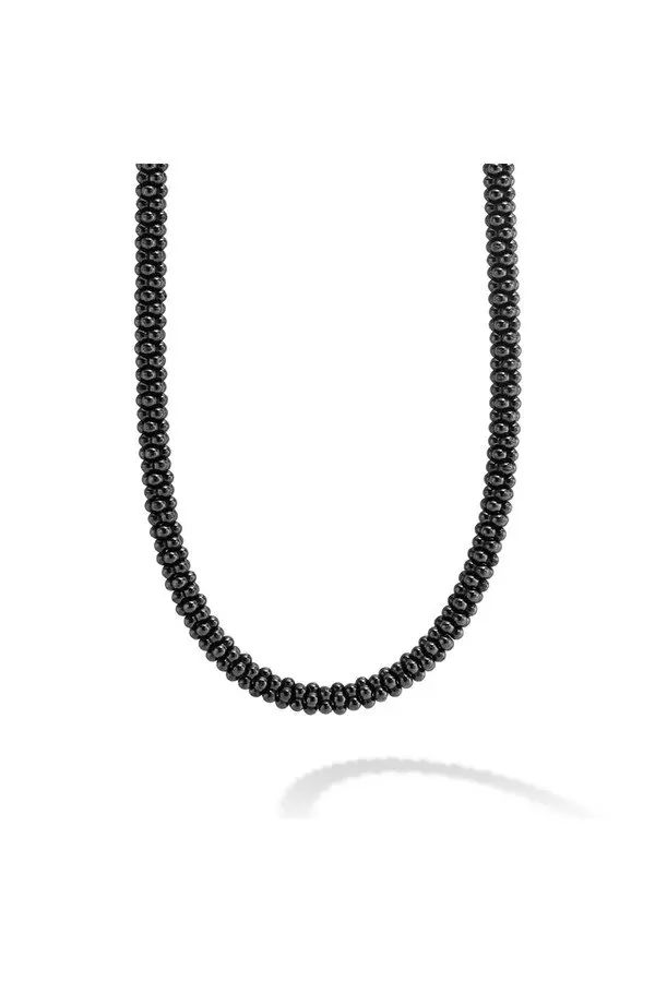 Lagos Caviar Ceramic Beaded Necklace 5mm - Black