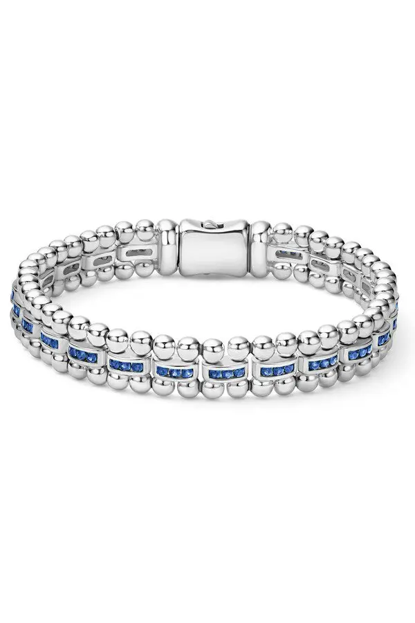Lagos Caviar Spark Sapphire Link Bracelet - Blue