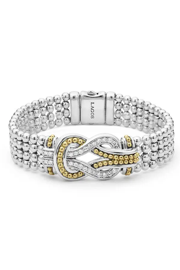 Lagos Newport Knot Diamond Bracelet - Gold